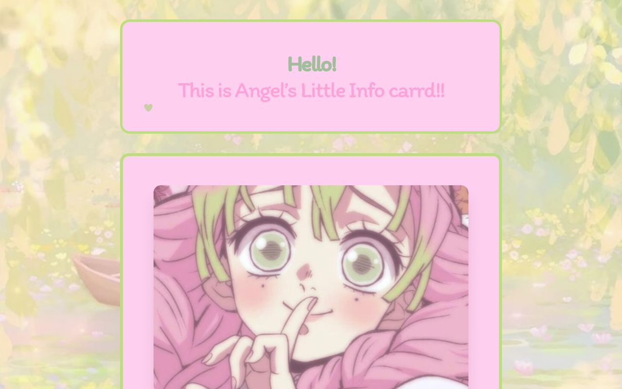Angel’s Carrd!